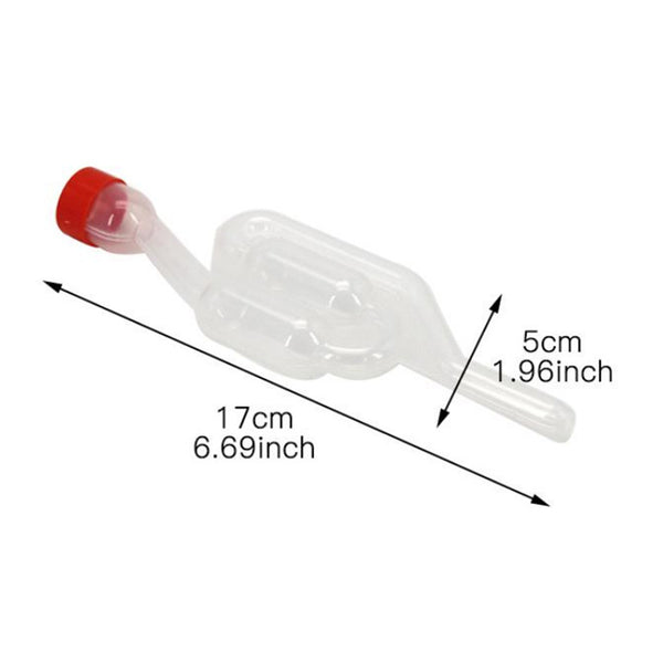 Airlock จุกหมักไวน์ พลาสติก PP หนา ฝาแดง / แบบ 3 ชิ้น พลาสติก สีใส