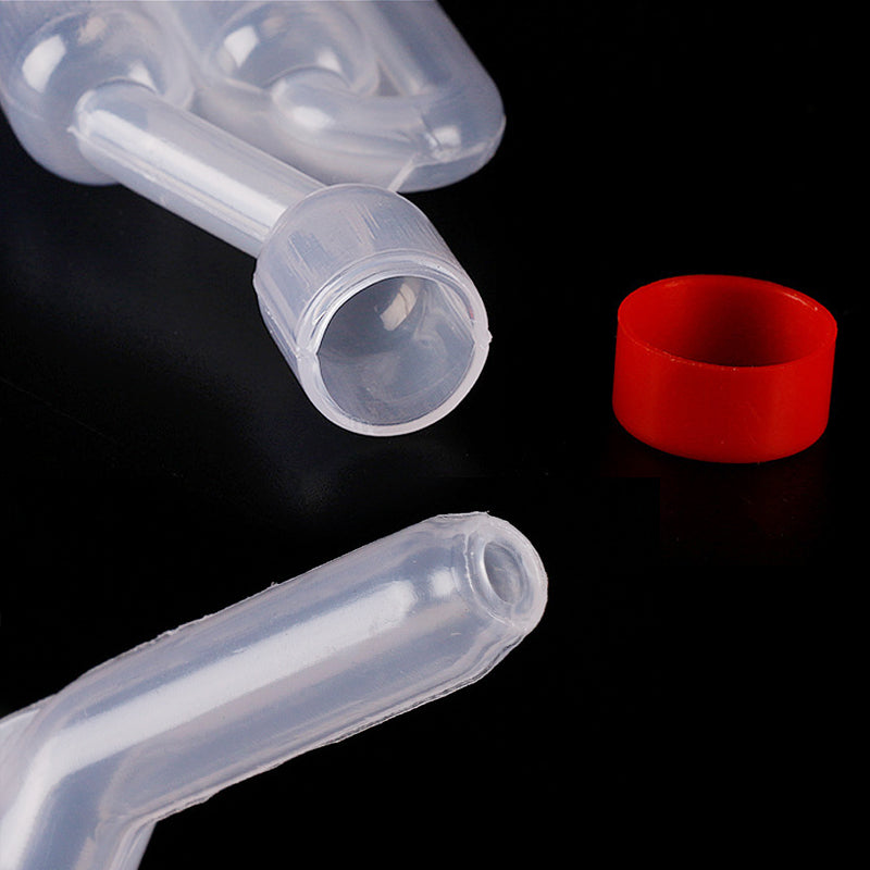 Airlock จุกหมักไวน์ พลาสติก PP หนา ฝาแดง / แบบ 3 ชิ้น พลาสติก สีใส