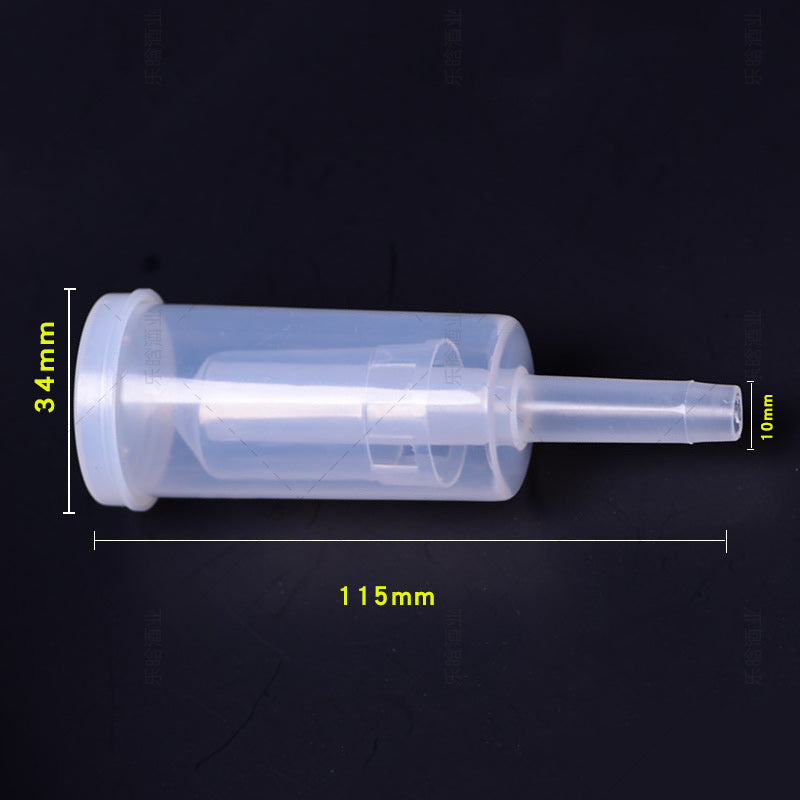 Airlock จุกหมักไวน์ พลาสติก PP หนา ฝาแดง / แบบ 3 ชิ้น พลาสติก สีใส